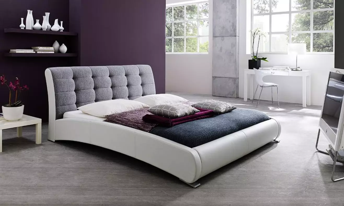 2-Tone Upholstered Platform Bed | Groupon Goods