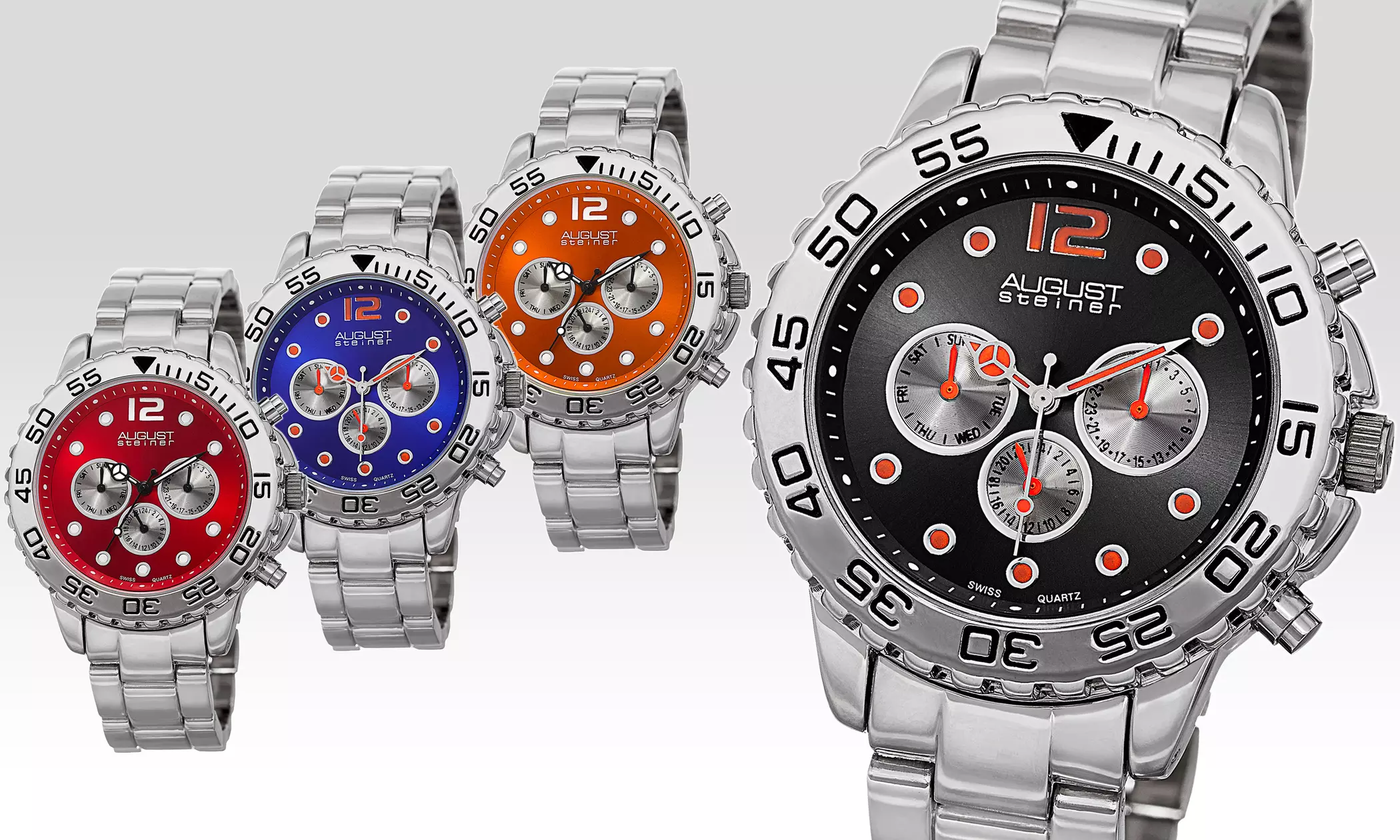 Men's Dual Time Swiss Watch | Groupon Goods