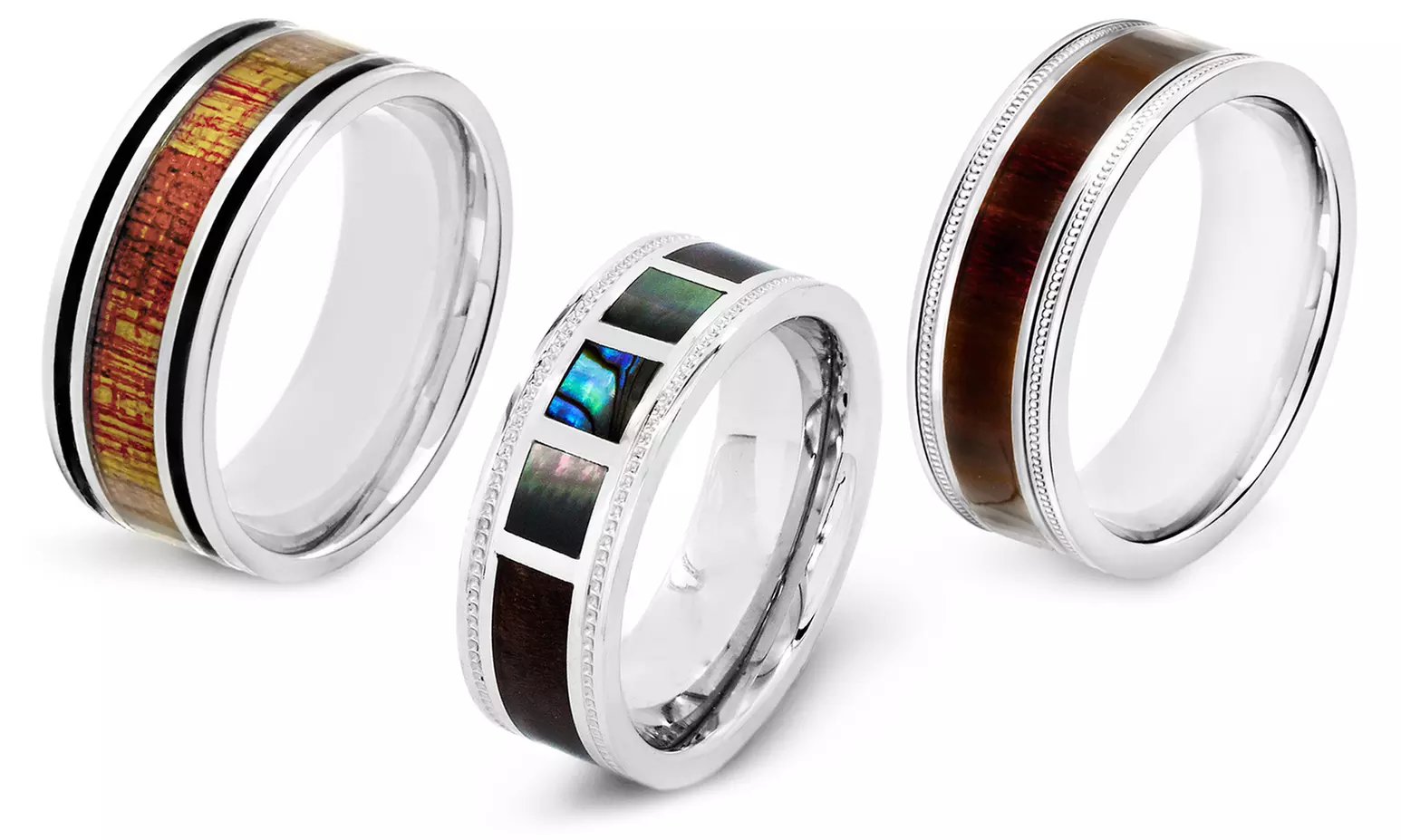 Men's Wood Inlay Rings | Groupon Goods