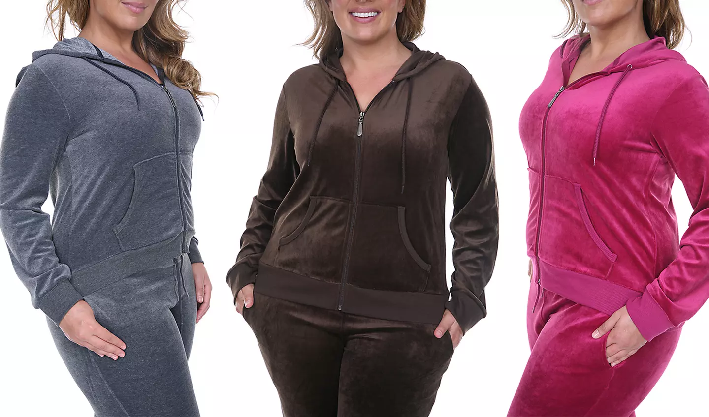 White Mark Plus-Size Velour Set | Groupon Goods