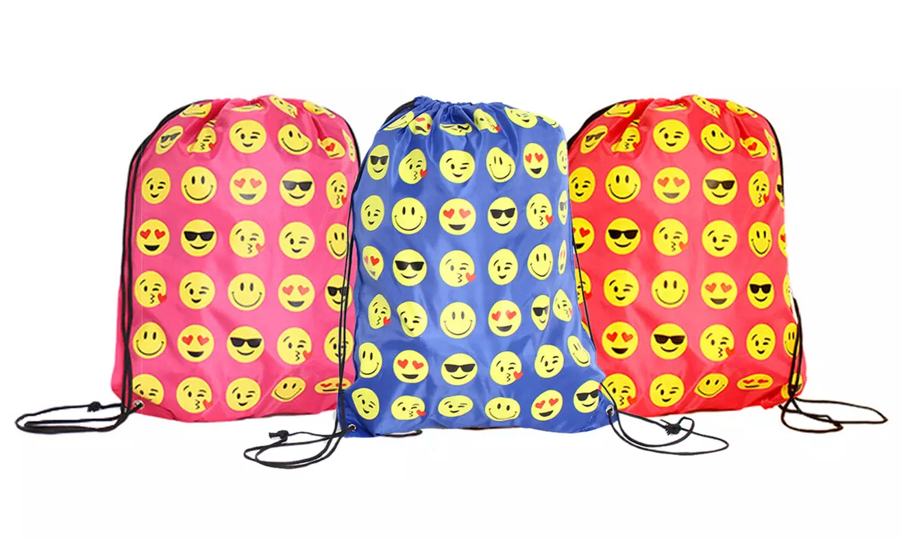 Kids' Emoji Drawstring Backpack | Groupon Goods