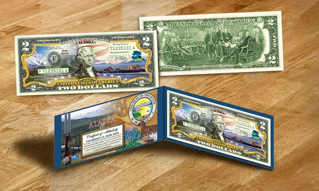 2 Dollar Bill Red Genuine $2 U.S. Bill – Colorized Both Sides ...