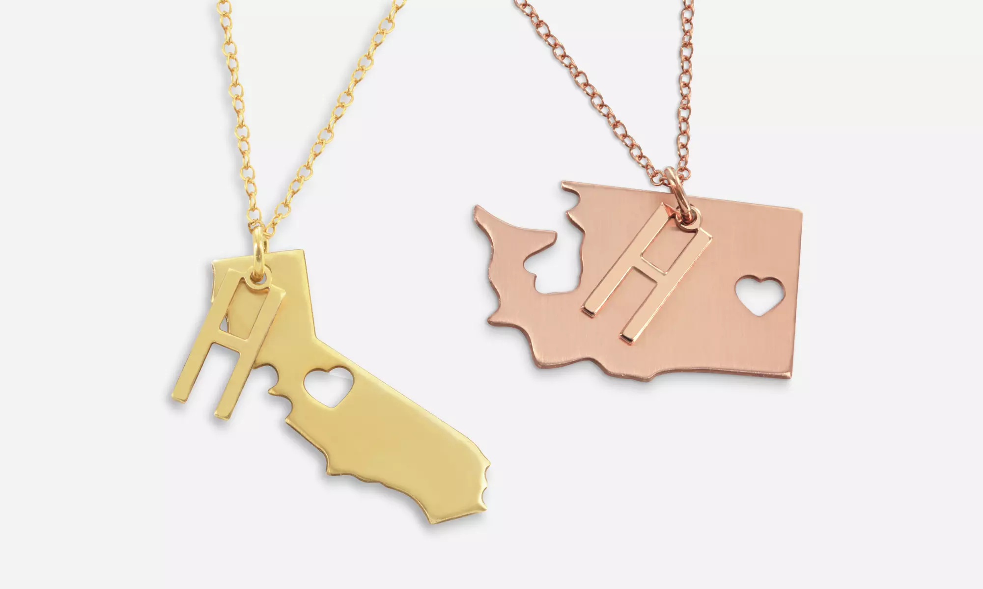 Custom State & Initial Necklace | Groupon Goods
