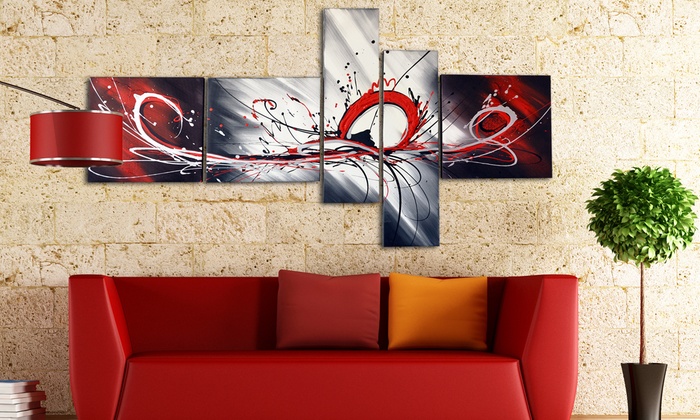 Hand-Painted Multipanel Artwork | Groupon Goods