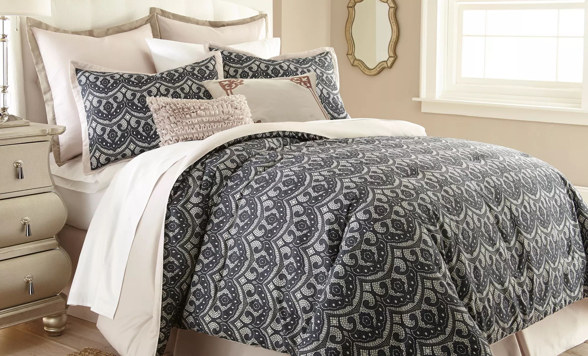 8-Piece Overfilled Comforter Set | Groupon Goods