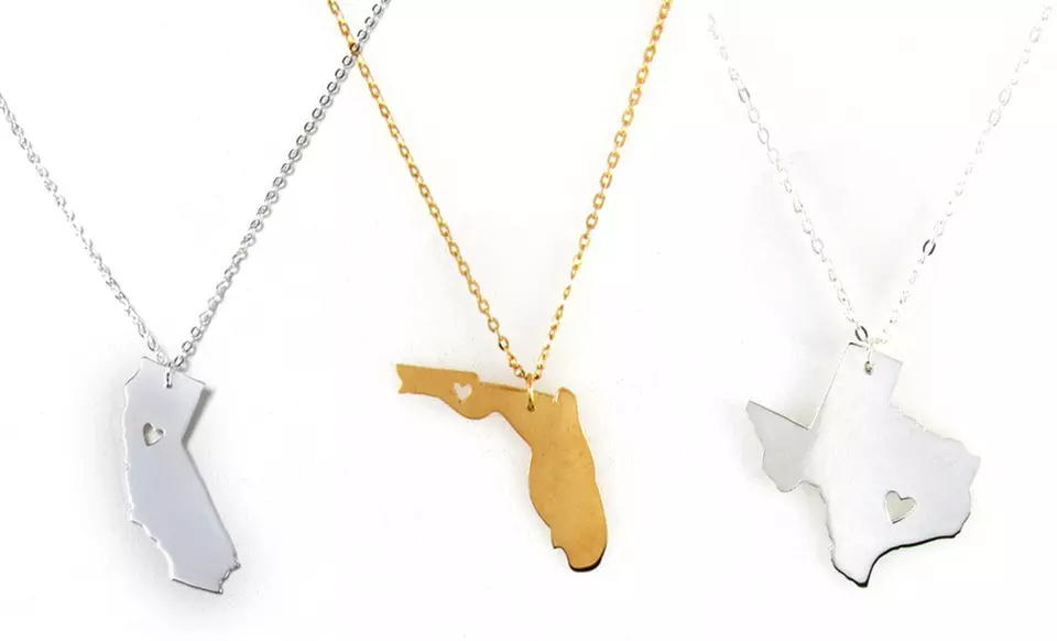 US State Shape Necklaces | Groupon Goods