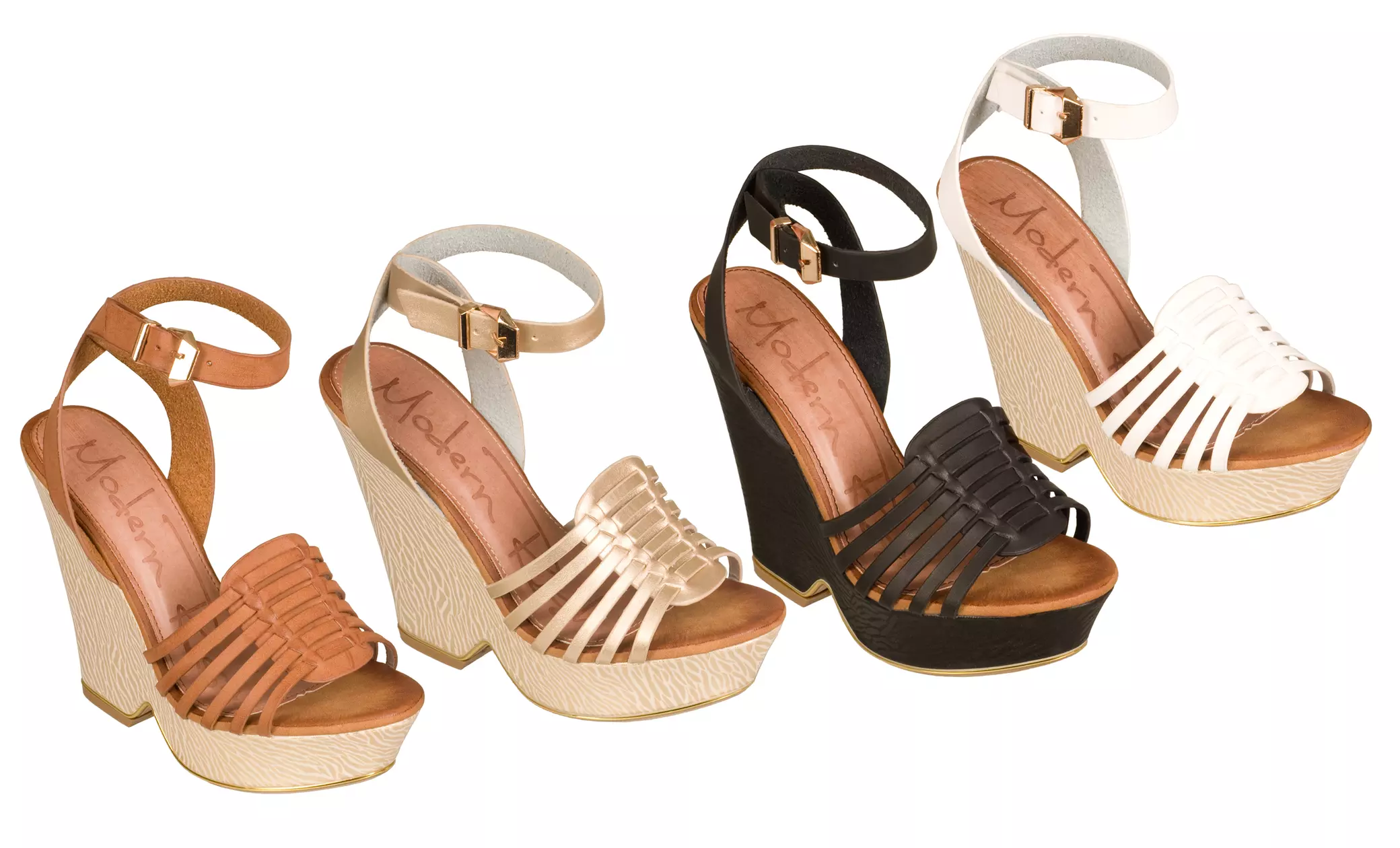 Modern Rush Ibiza Wedge Sandals | Groupon Goods