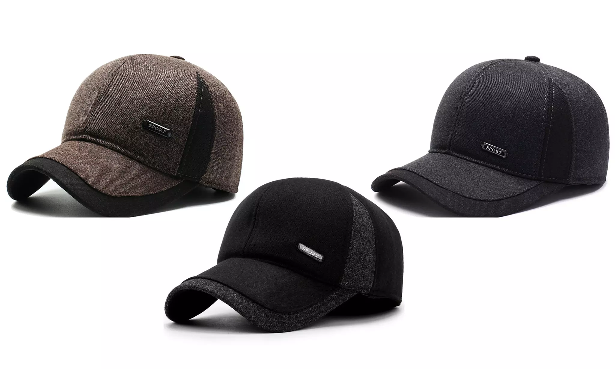 Men's Winter Baseball Hat with Earflap | Groupon Goods