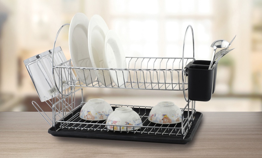 Up To 35% Off on 2-Tier Chrome Dish Rack Set | Groupon Goods