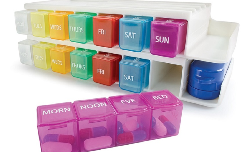 Weekly Pill Sorter and Organizer with Pill Cutter | Groupon