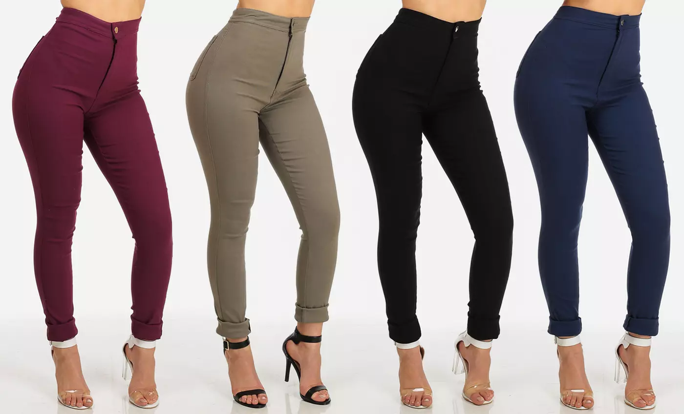 Women's Junior High-Waist Pants | Groupon Goods