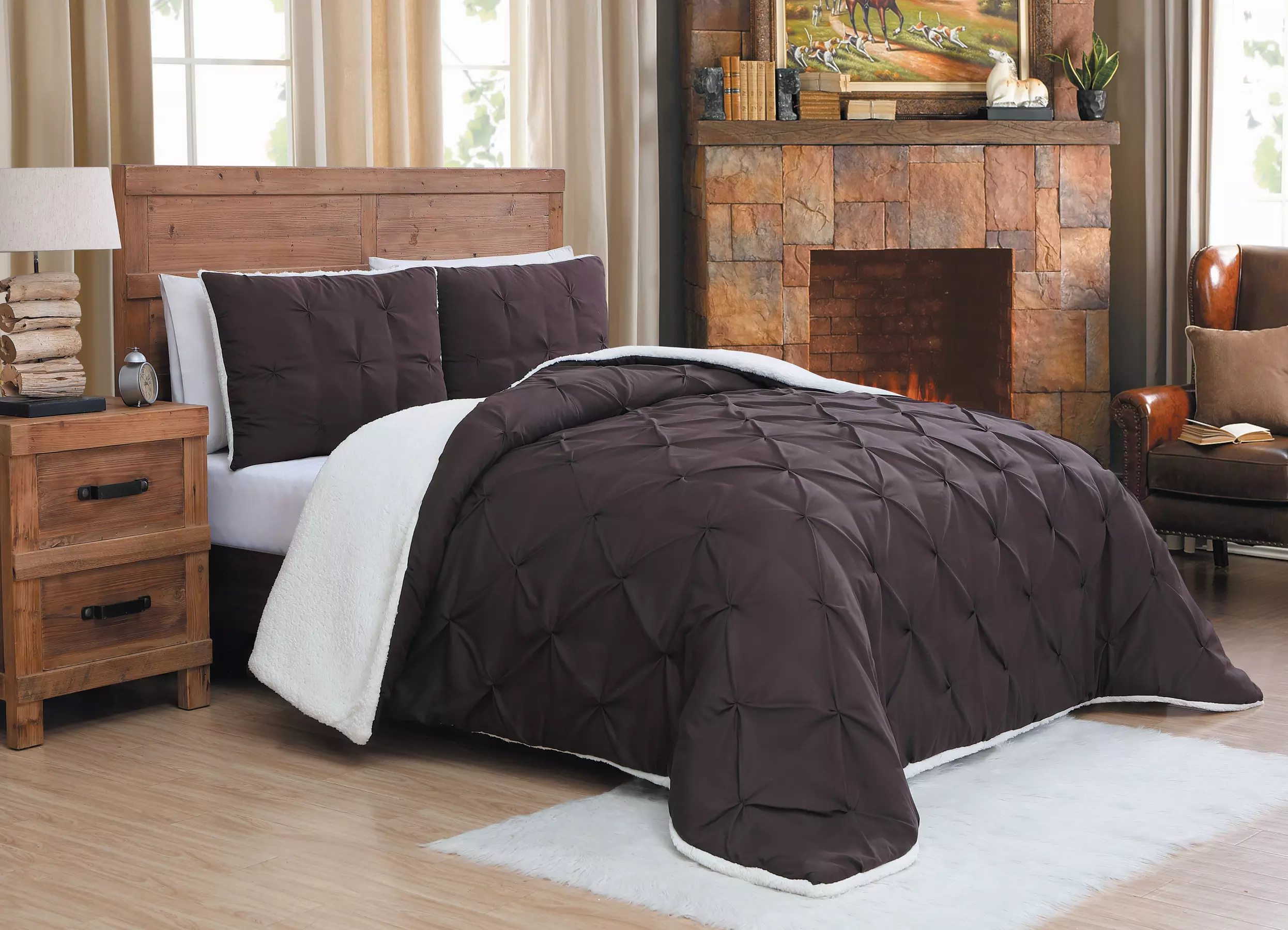 Sherpa Comforter Set (3-Piece) | Groupon Goods