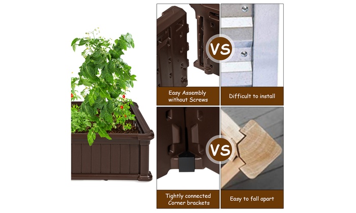 48''x24'' Raised Garden Bed Rectangle Plant Box Planter Flower ...