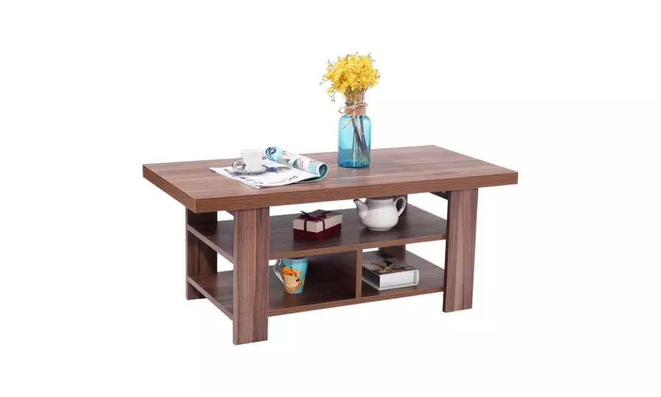 Wood Coffee Table Rectangle M... | Groupon Goods