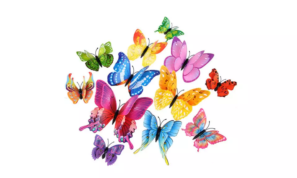 3D Double Winged Butterfly Wa... | Groupon Goods