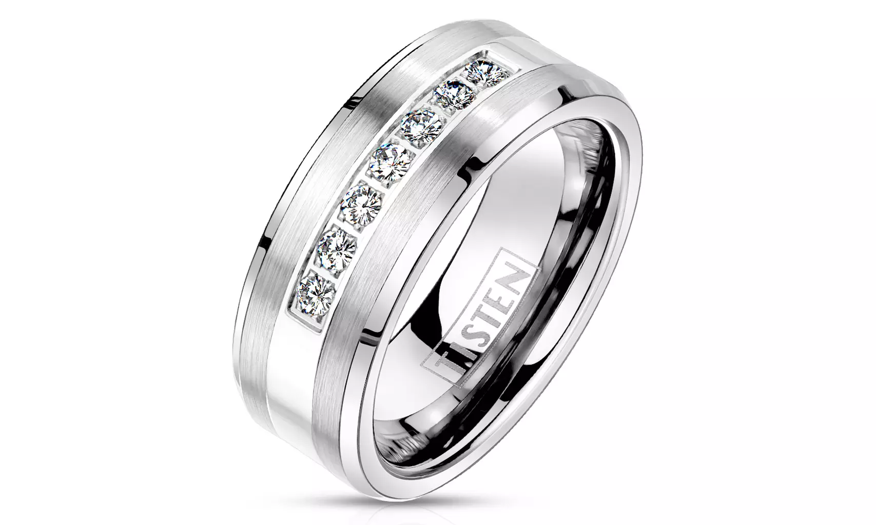 Lined CZ Shiny Center and Bru... | Groupon Goods