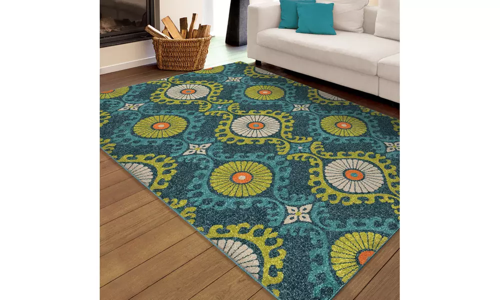 Floating Floral Area Rug | Groupon Goods