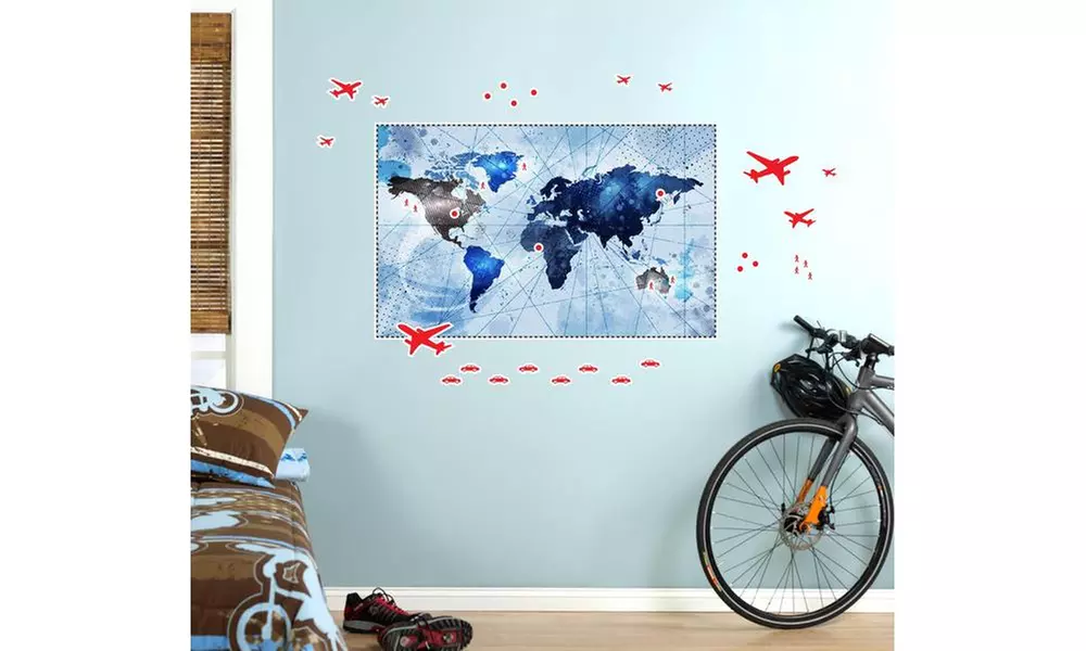 Denim Map Giant Wall Decal | Groupon Goods