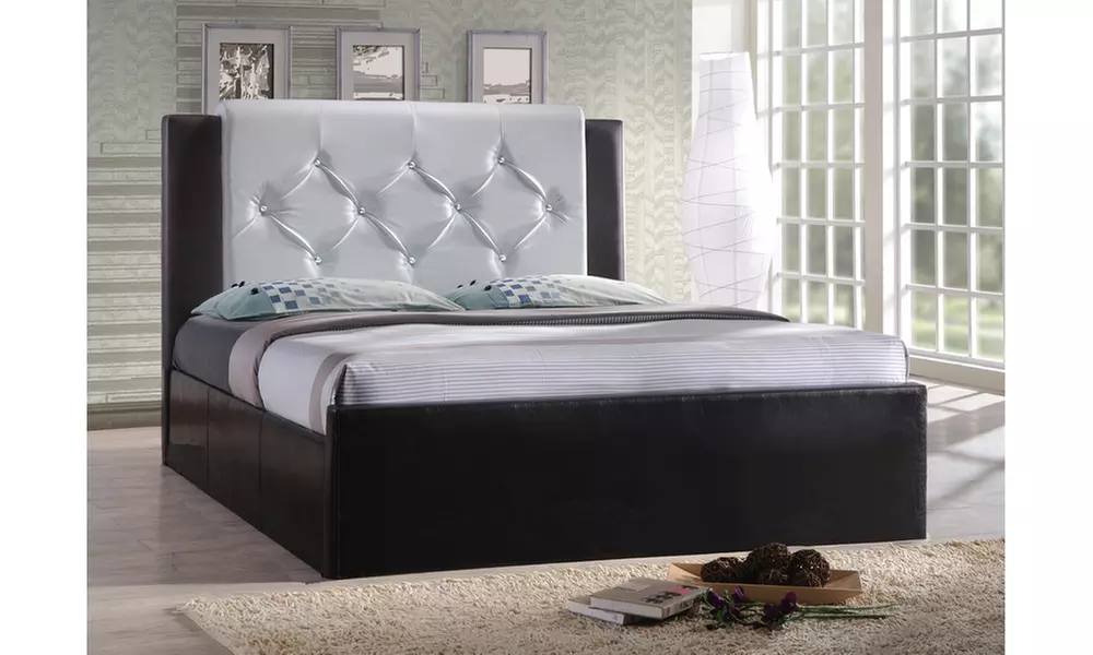 Full Leather Platform Bed - B... | Groupon Goods