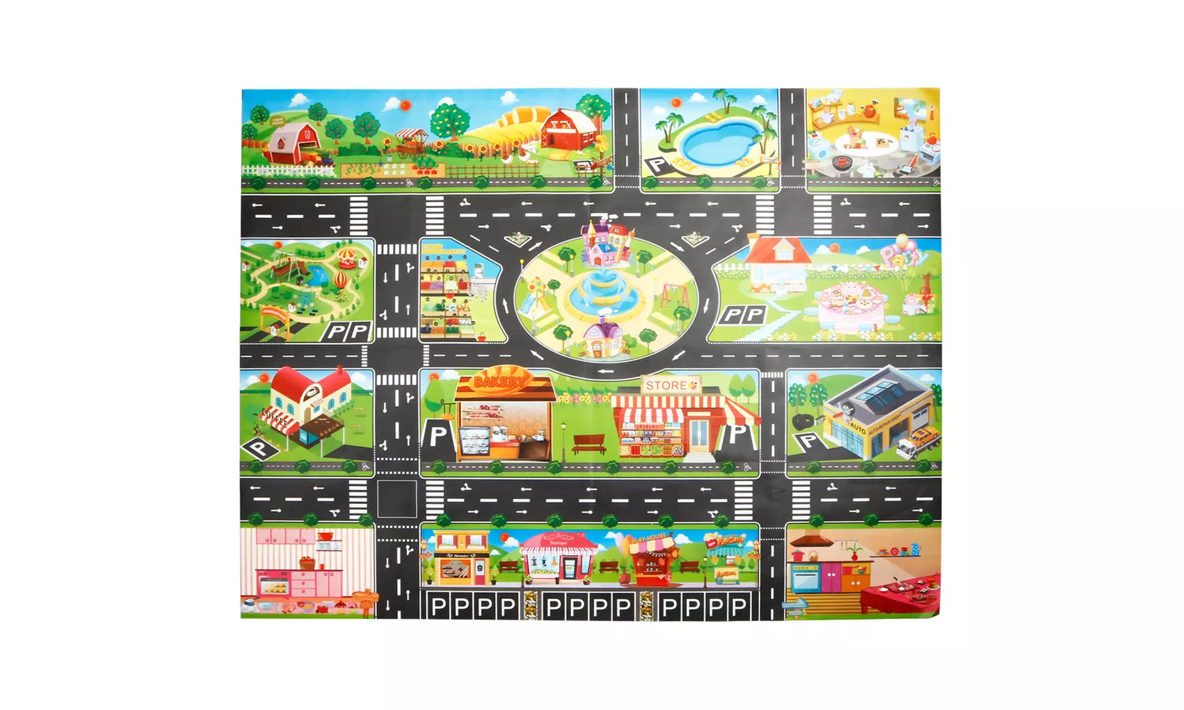 Kids Play Mat City Road Build... | Groupon Goods
