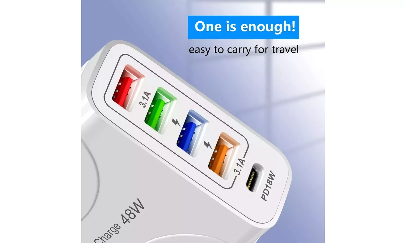 5-Port 48W Universal USB-C Fa... | Groupon Goods