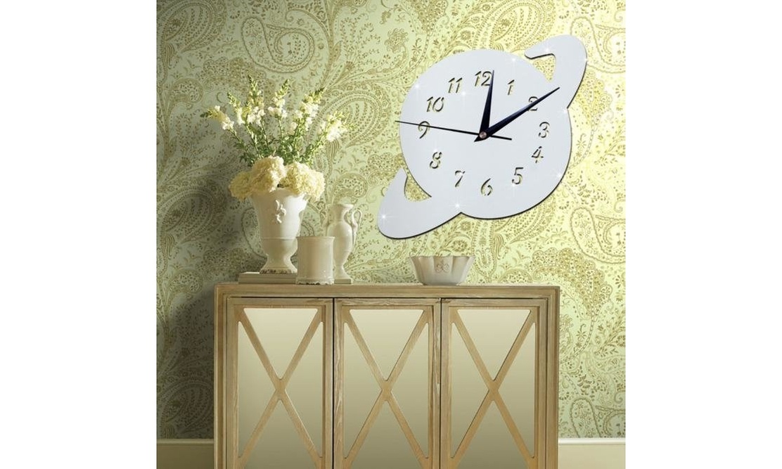 on Planet Mirror Silver Wall Clo... | Groupon Goods