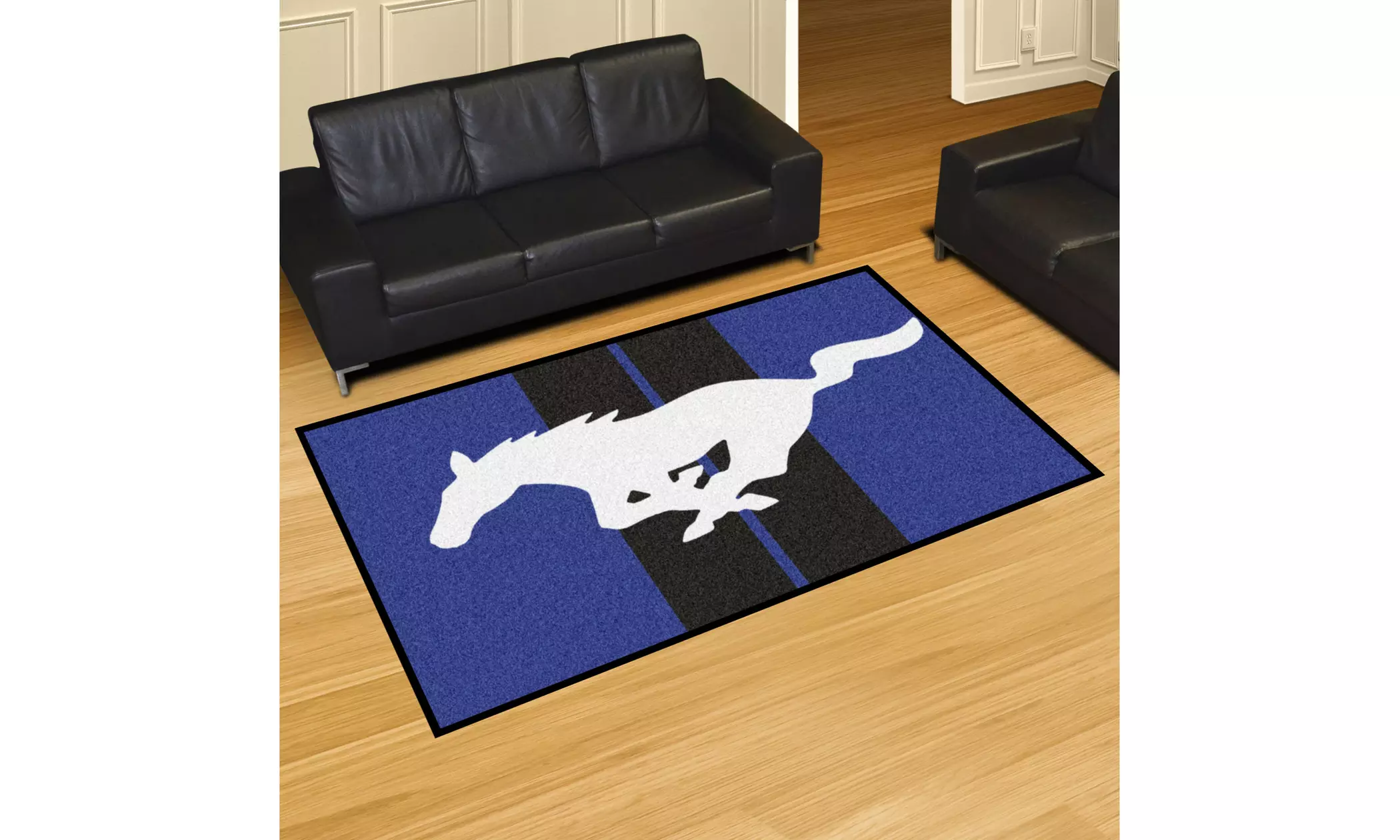 on Mustang Horse 5'x8' Rug - Blue | Groupon Goods