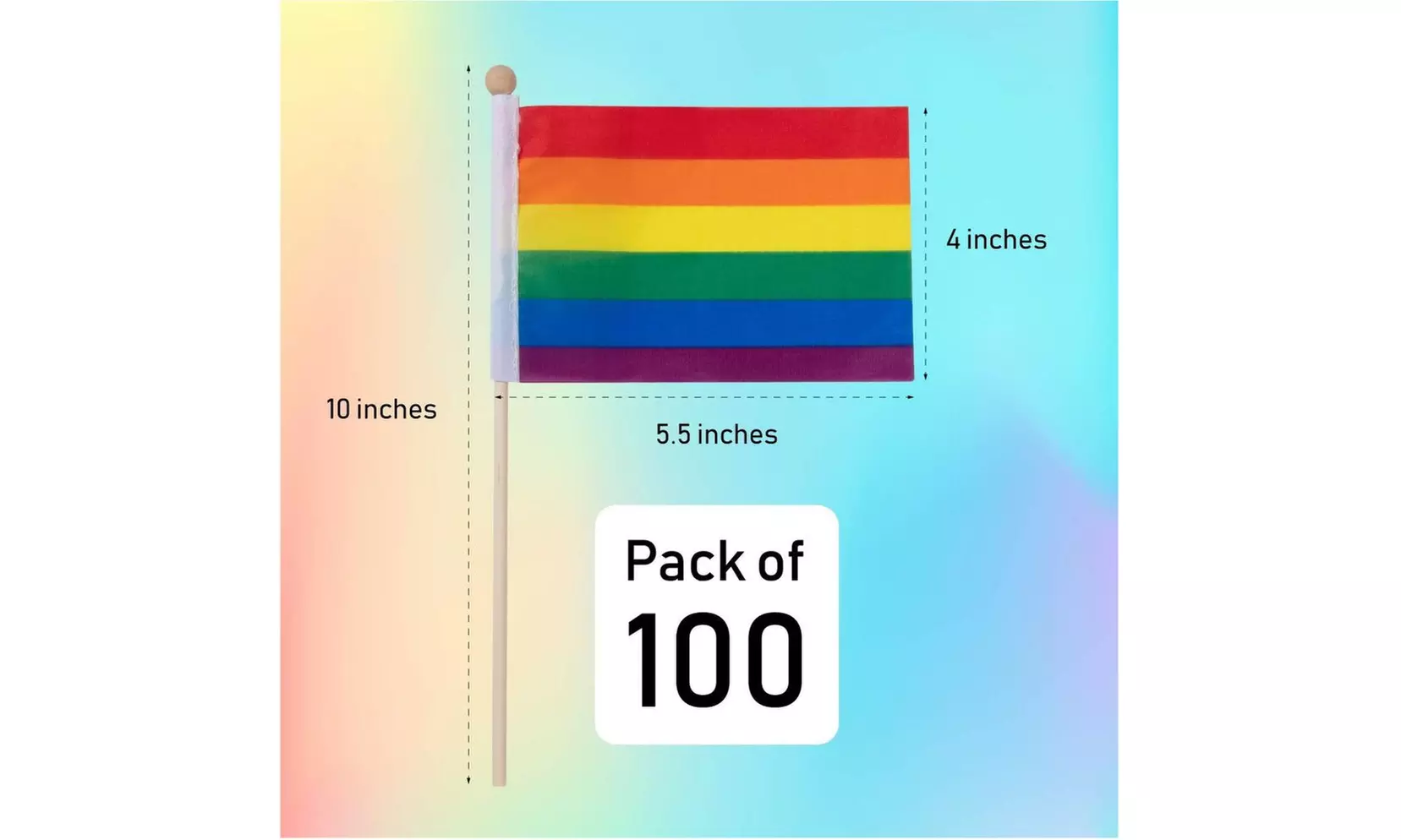 on 100 Mini Rainbow Flag, 4"x 5.... | Groupon Goods