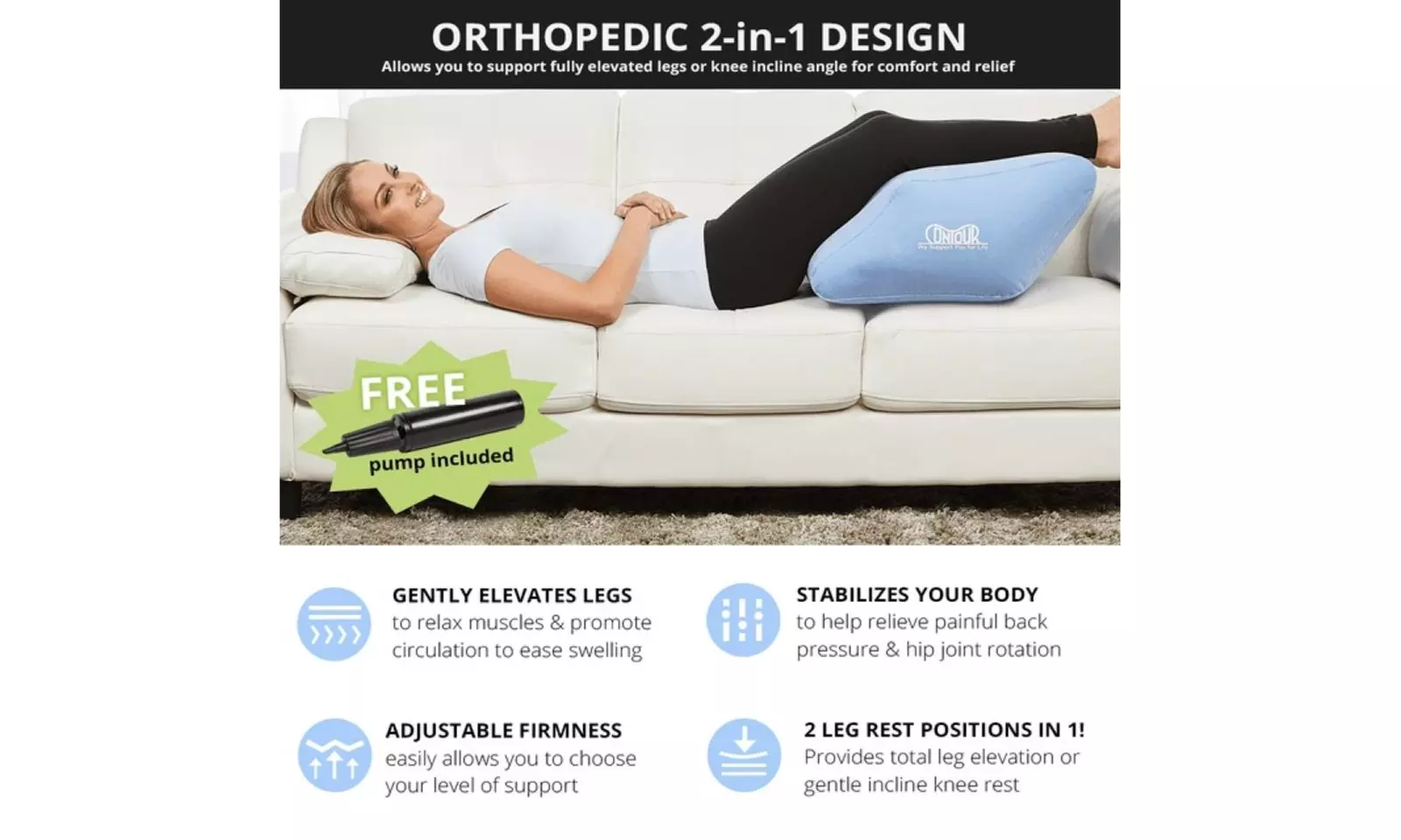 Contour 2-in-1 Leg Relief Wedge | Groupon Goods