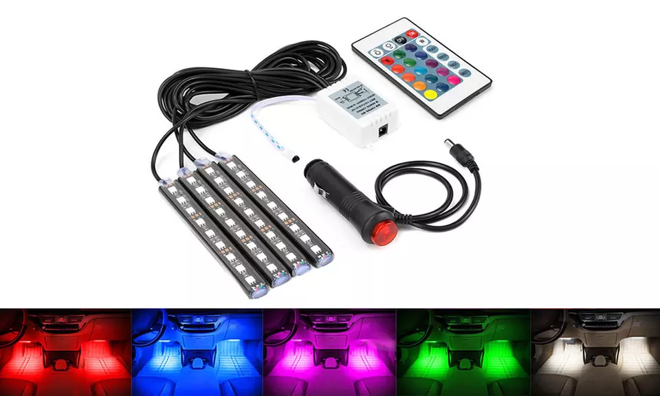 9 LED RGB Car Strip Light | Groupon Goods