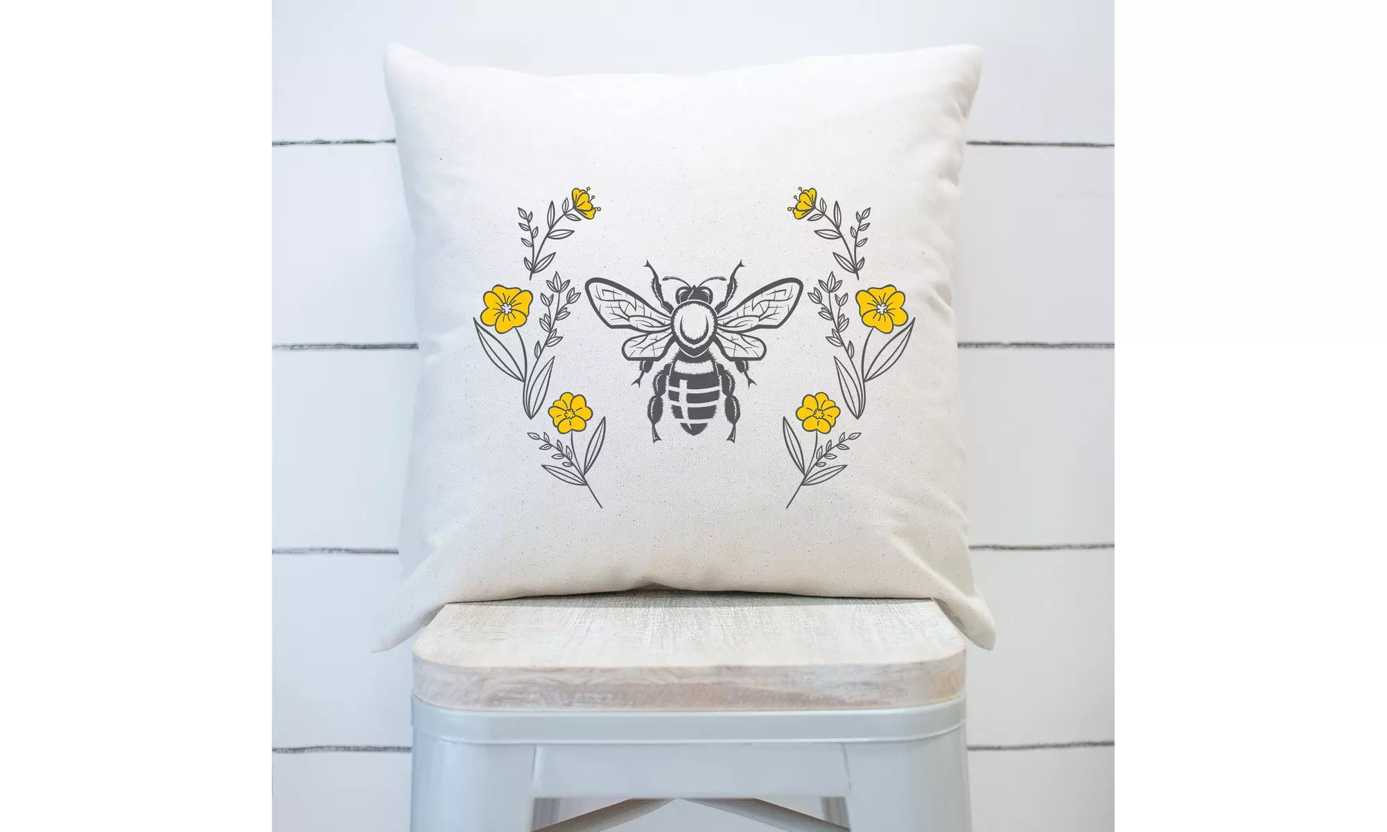 Honey Bee Pillow Cover Bumble... | Groupon Goods