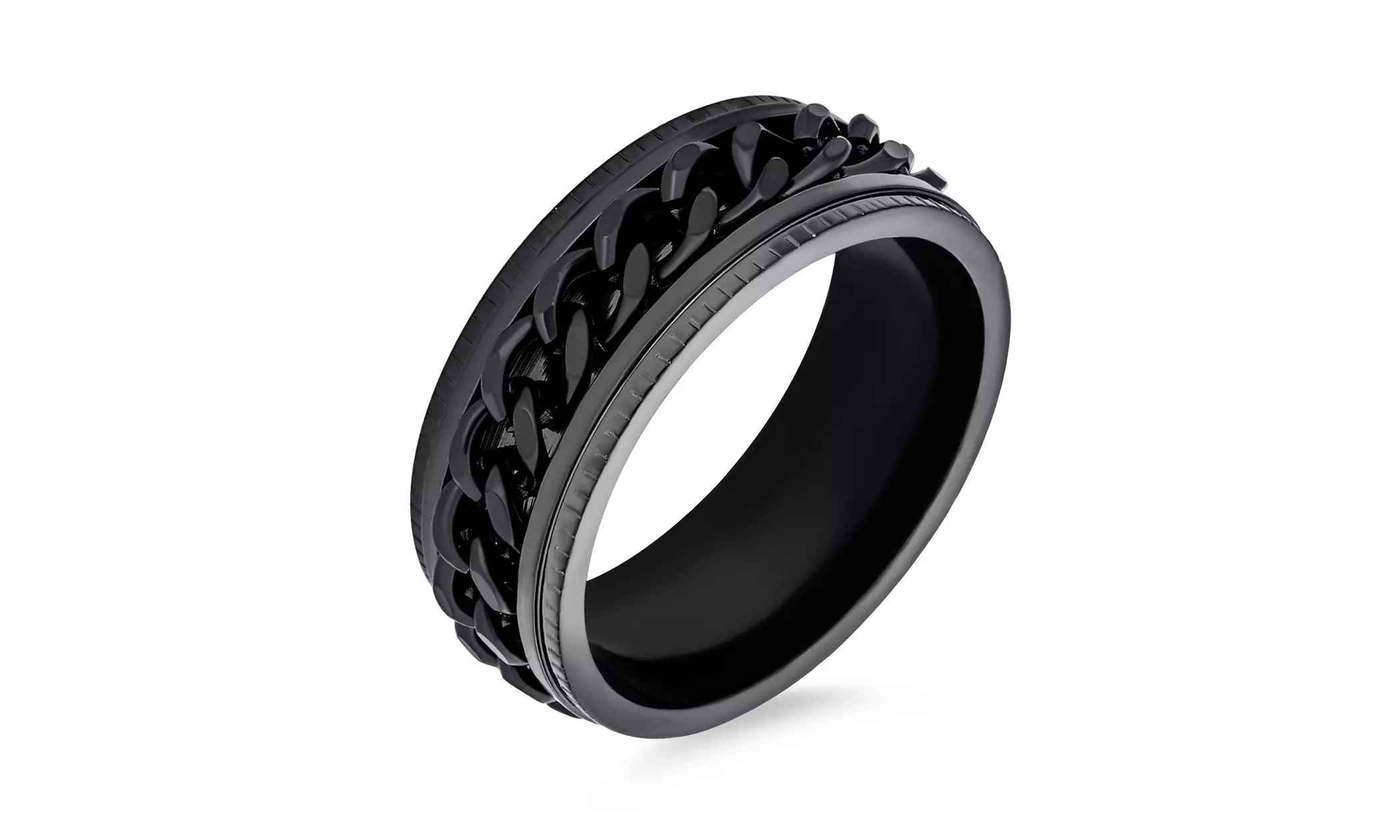 Men Rope Chain Cable Black Sp... | Groupon Goods