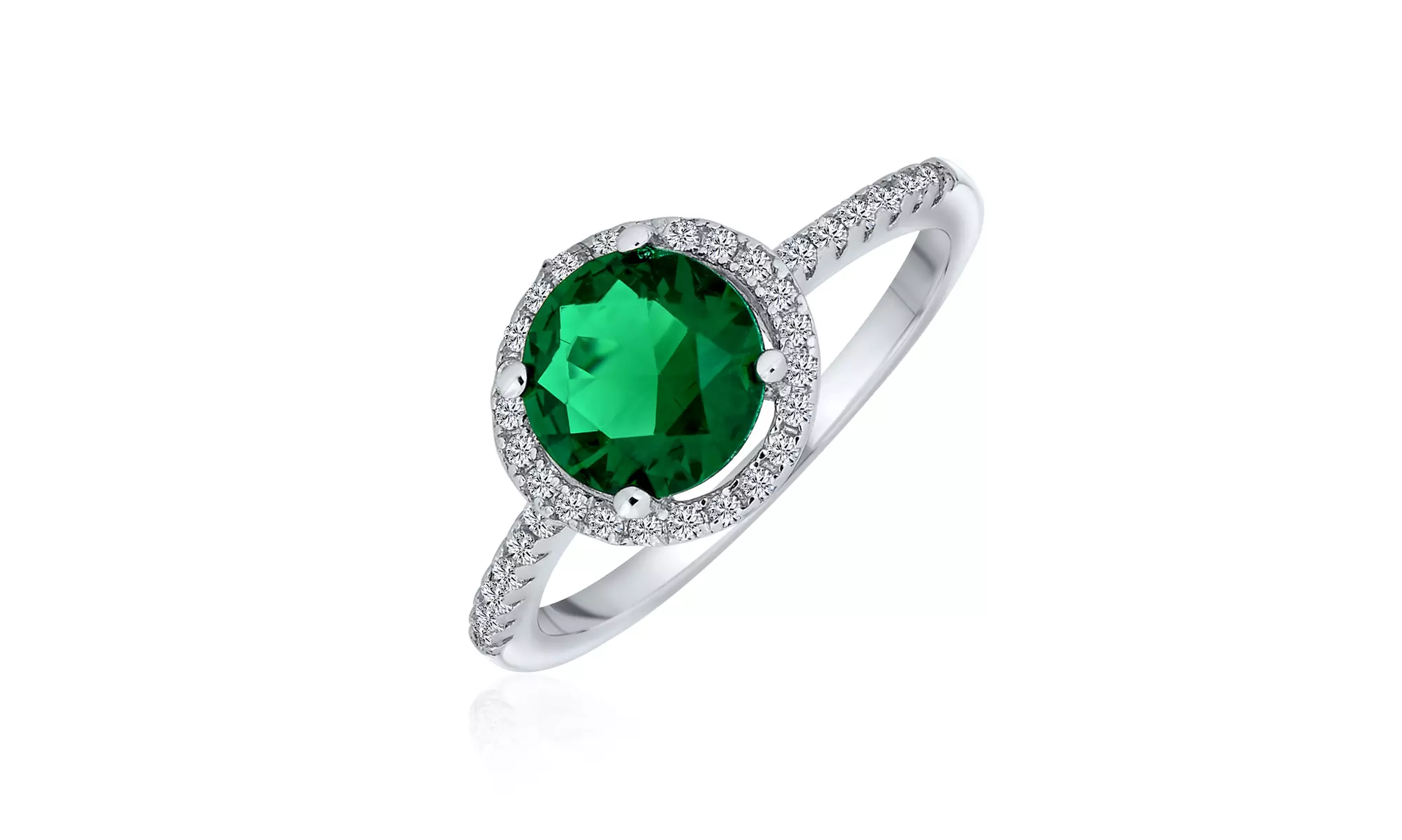 3CT Round Solitaire Green CZ ... | Groupon Goods