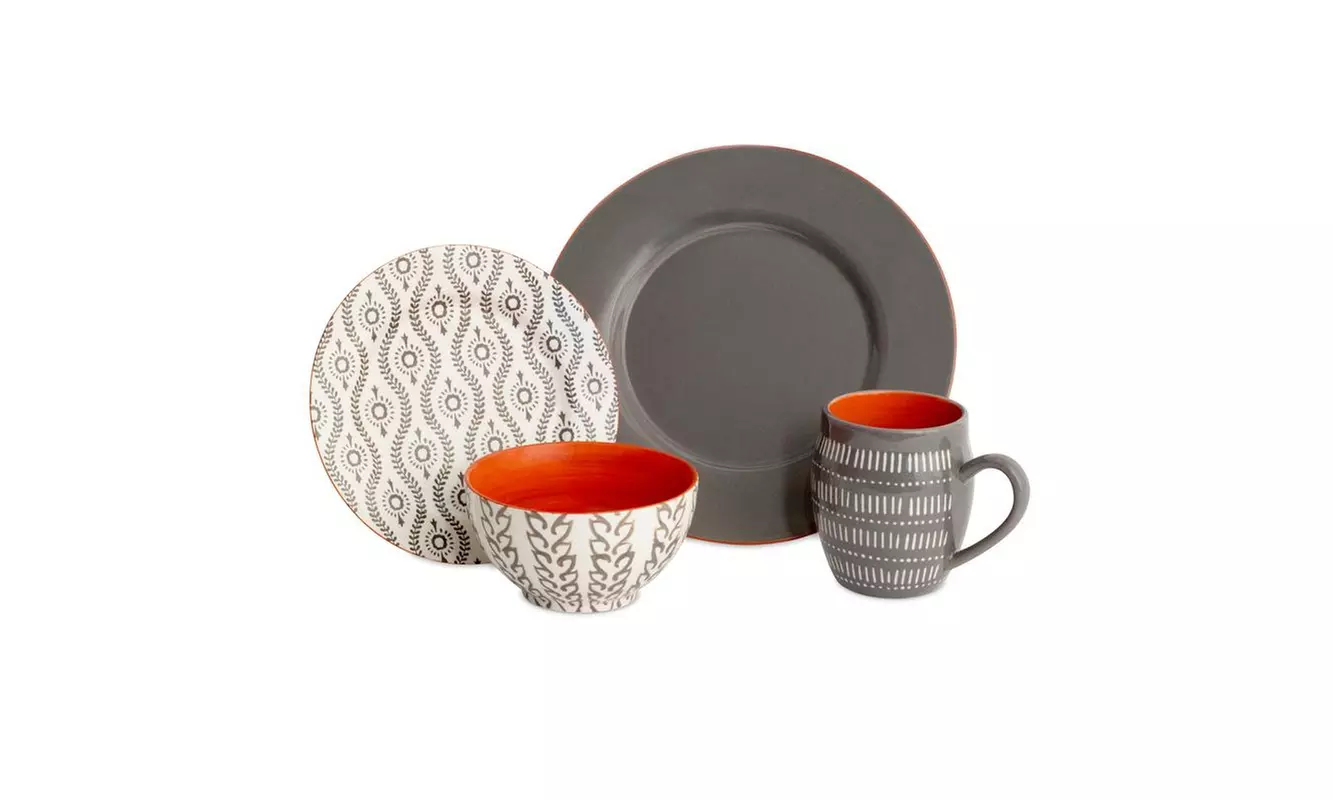 Poppy 16-Piece Dinnerware Set... | Groupon Goods