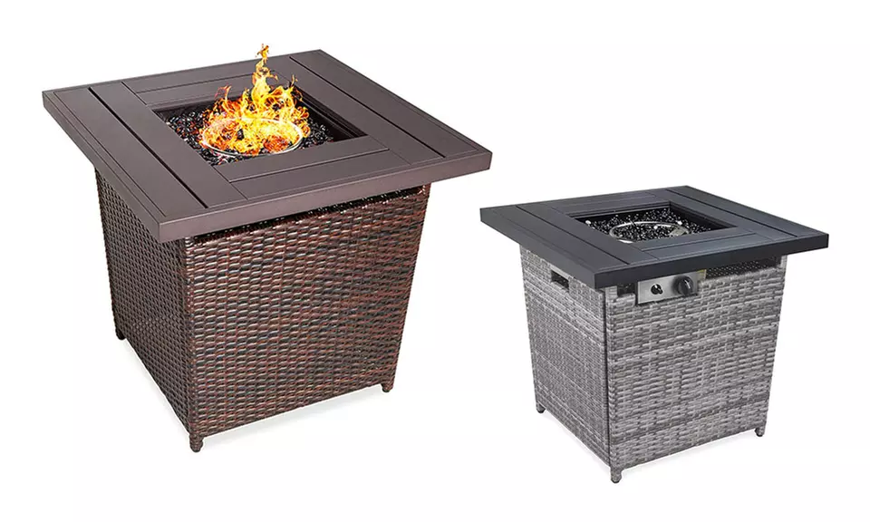 28in Faux Wood Fire Pit Table... | Groupon Goods