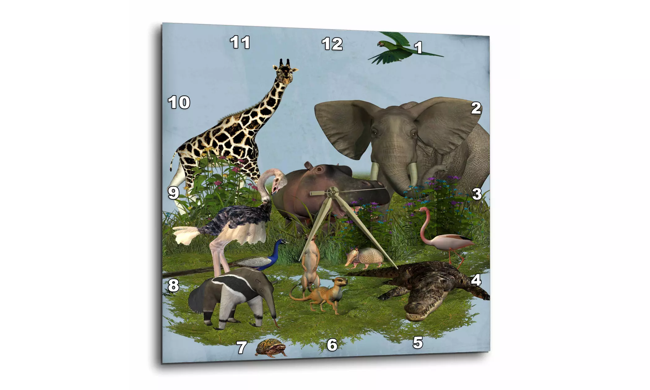Wall Clock - Zoo animals fun... | Groupon Goods