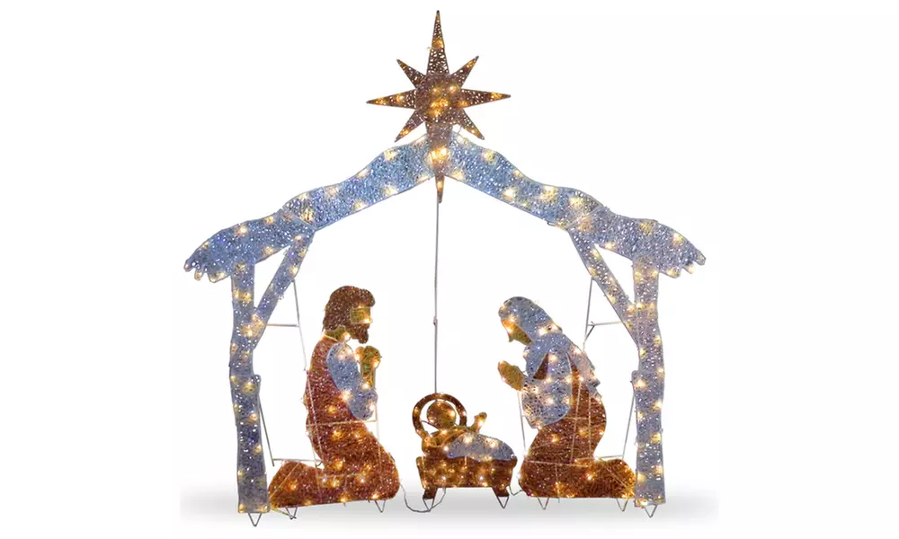Nativity Scene with Clear Lights | Groupon Goods