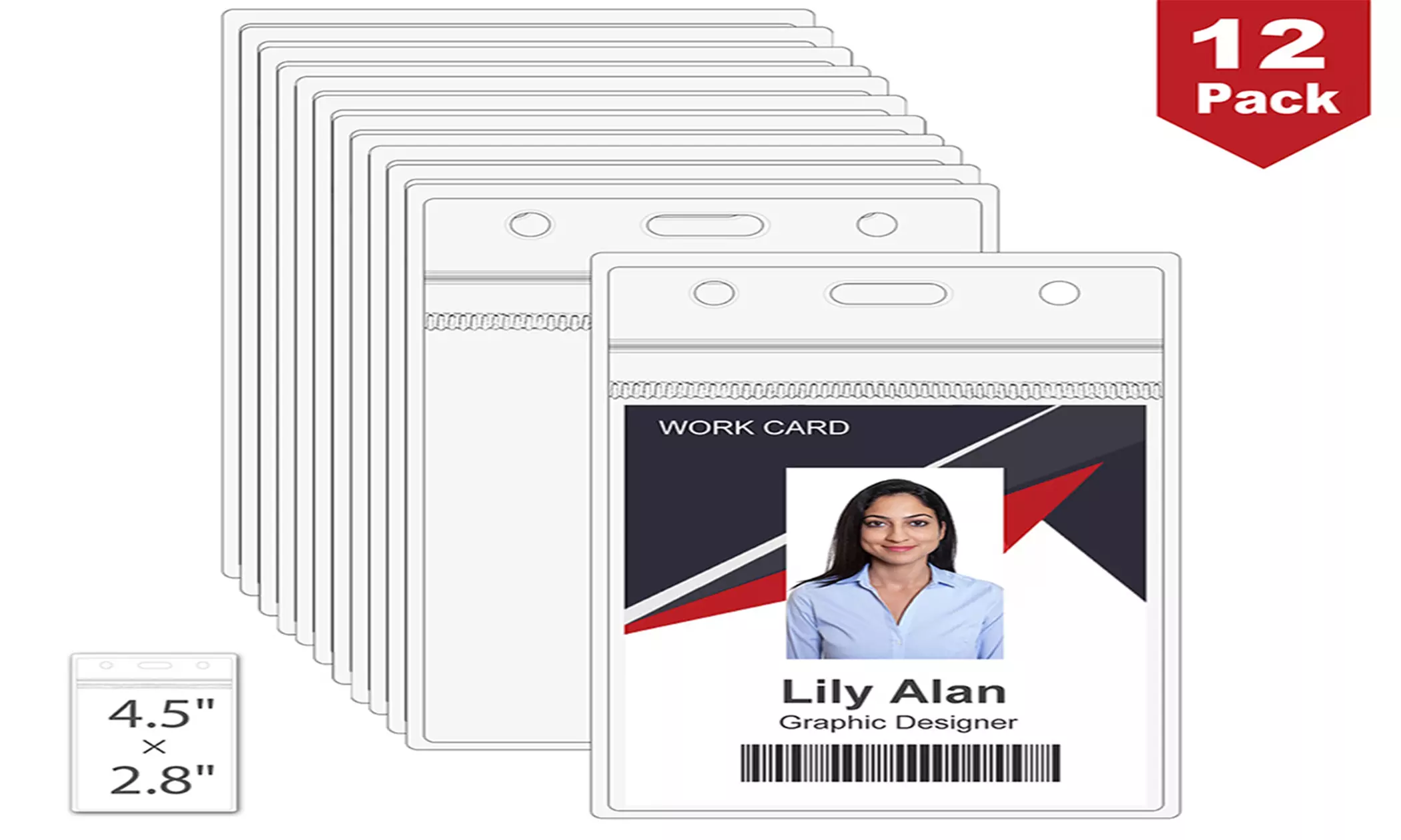 12Pack Vertical ID Badge Holder | Groupon Goods