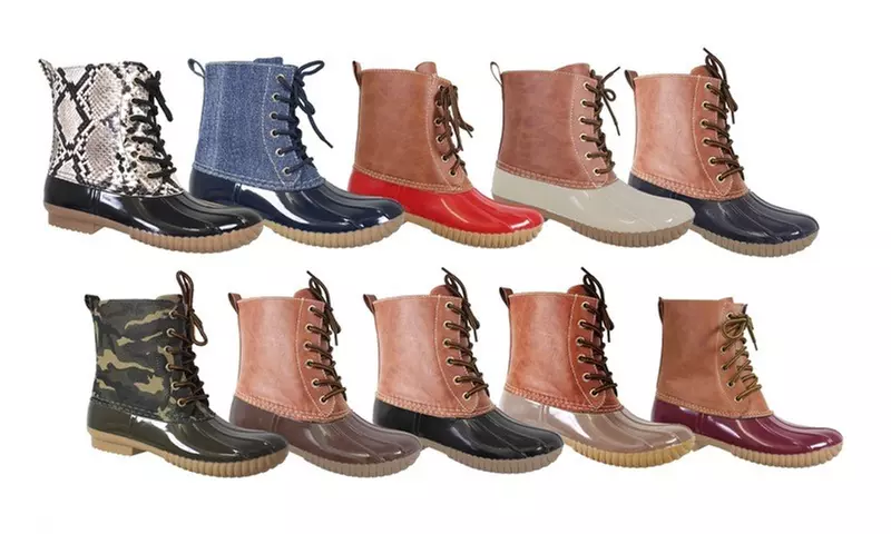 YOKI-DYLAN Lace Up Rain Boots | Groupon Goods