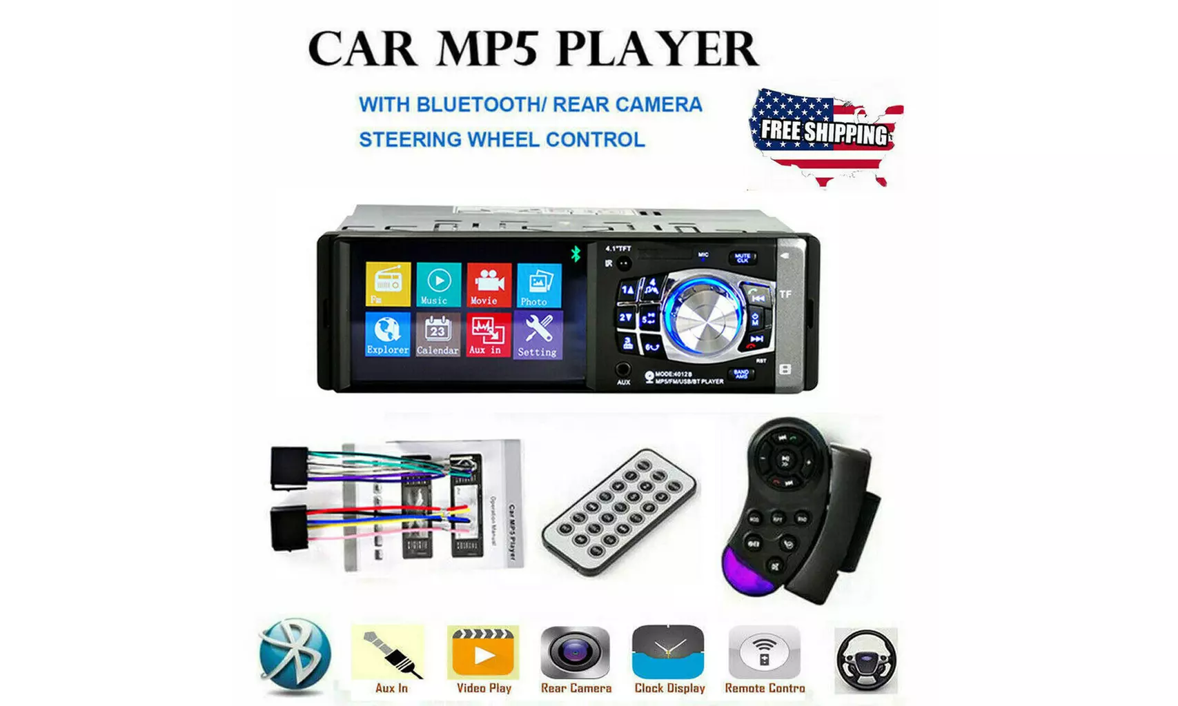 4.1" In-dash Audio Car HD Rad... | Groupon Goods