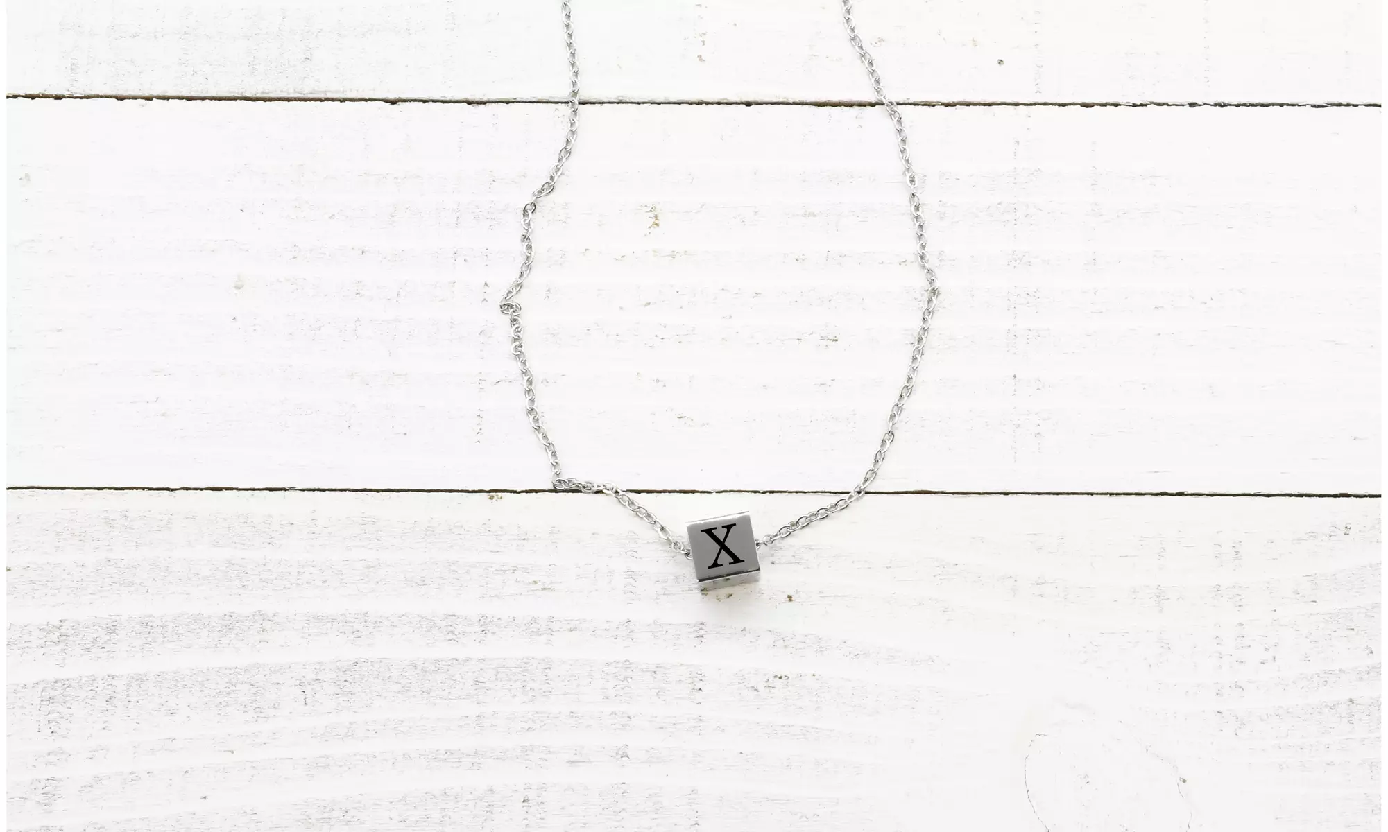 Block Initial Necklace By Pin... | Groupon Goods