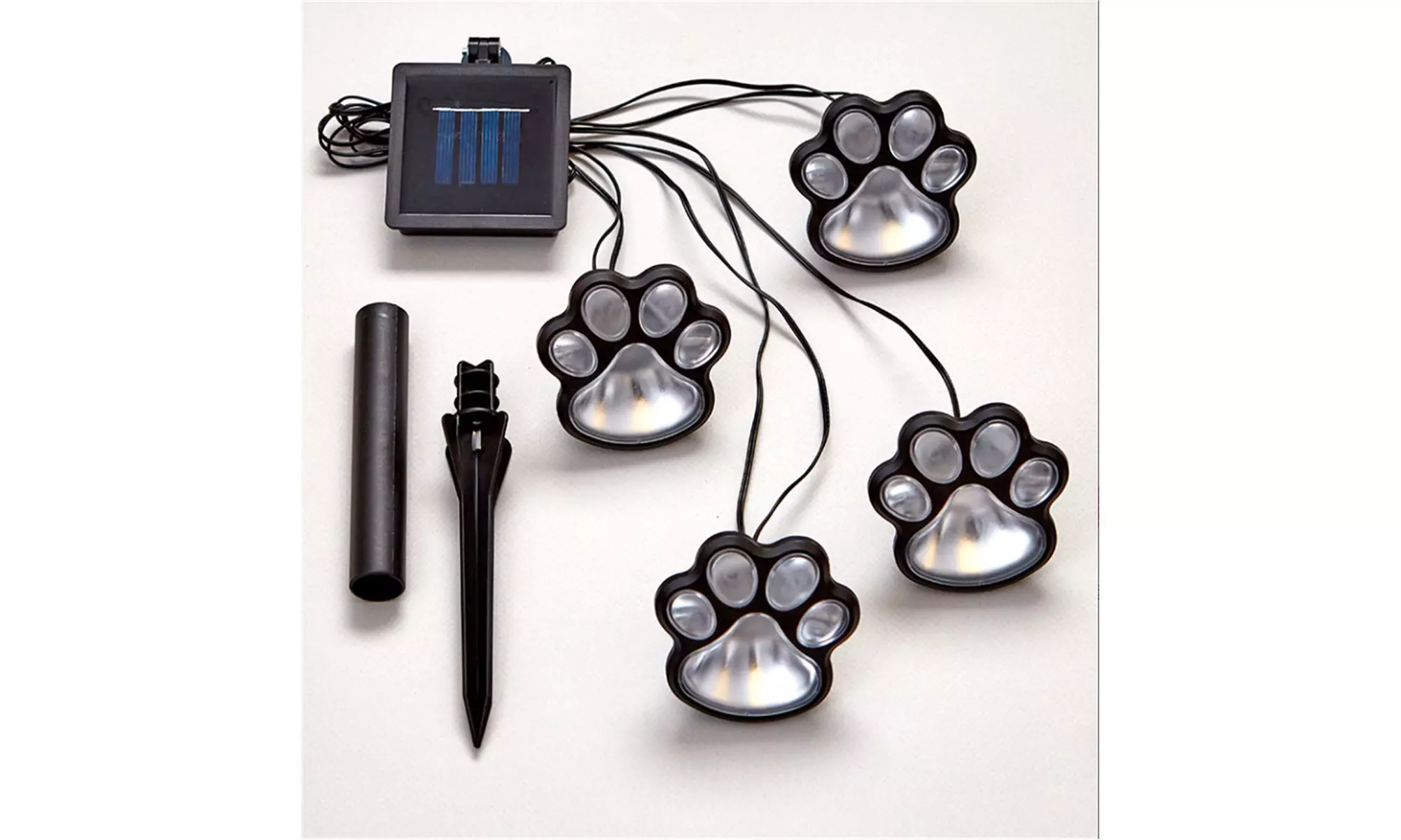 4 Solar Paw Print Lights Dog ... | Groupon Goods