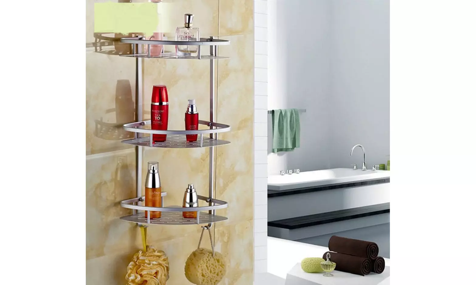 New Triangular Shower Caddy S... | Groupon Goods