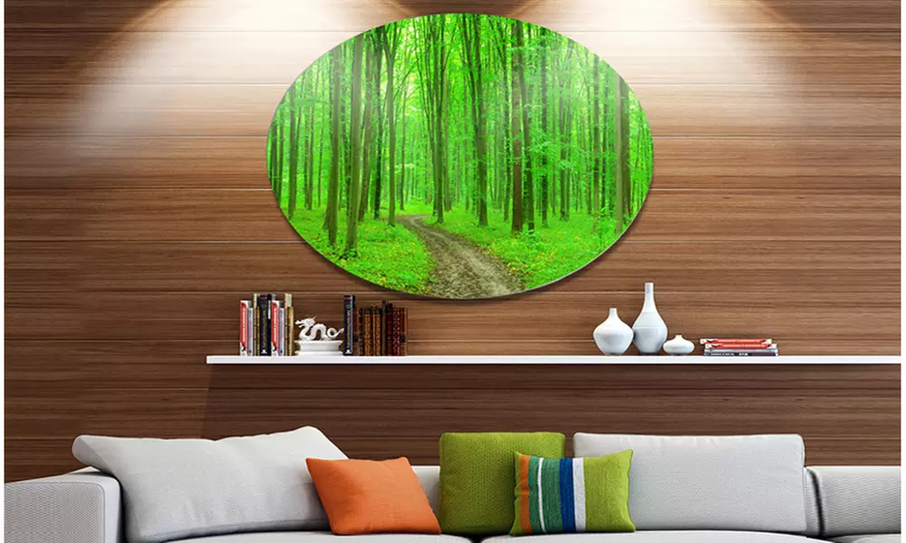 Pathway in Bright Green Fores... | Groupon Goods
