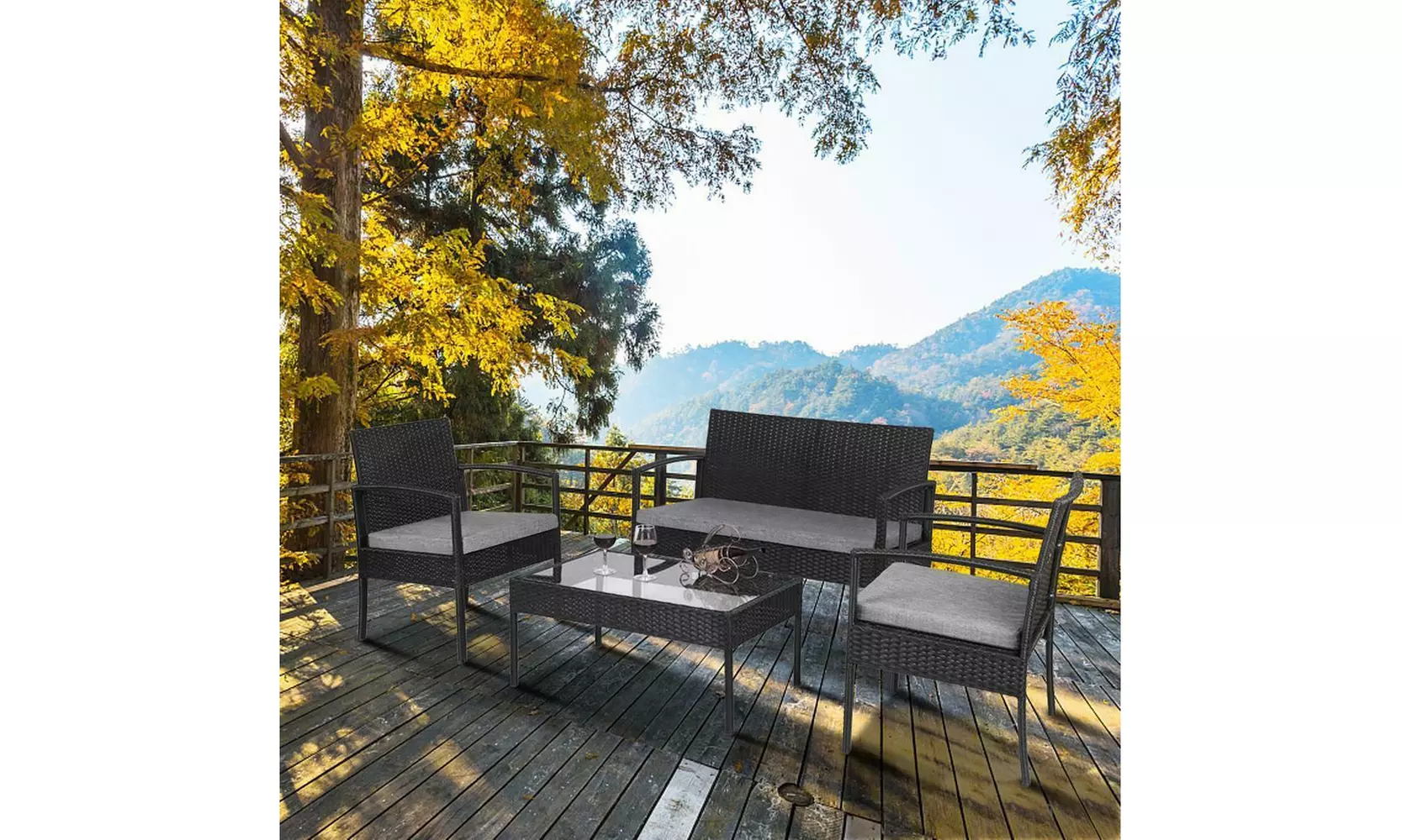 Oshion 4PCS Outdoor Patio Rat... | Groupon Goods