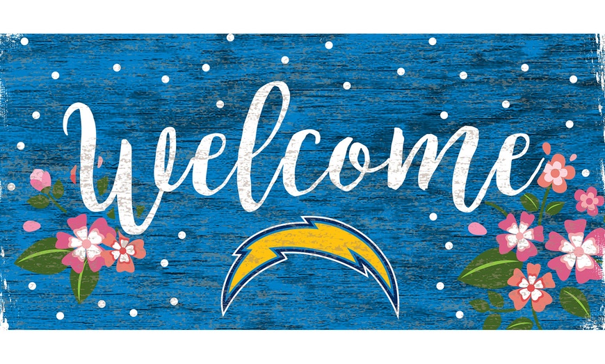 Fan Creations NFL Team Logo Welcome Floral Home Sign | Groupon