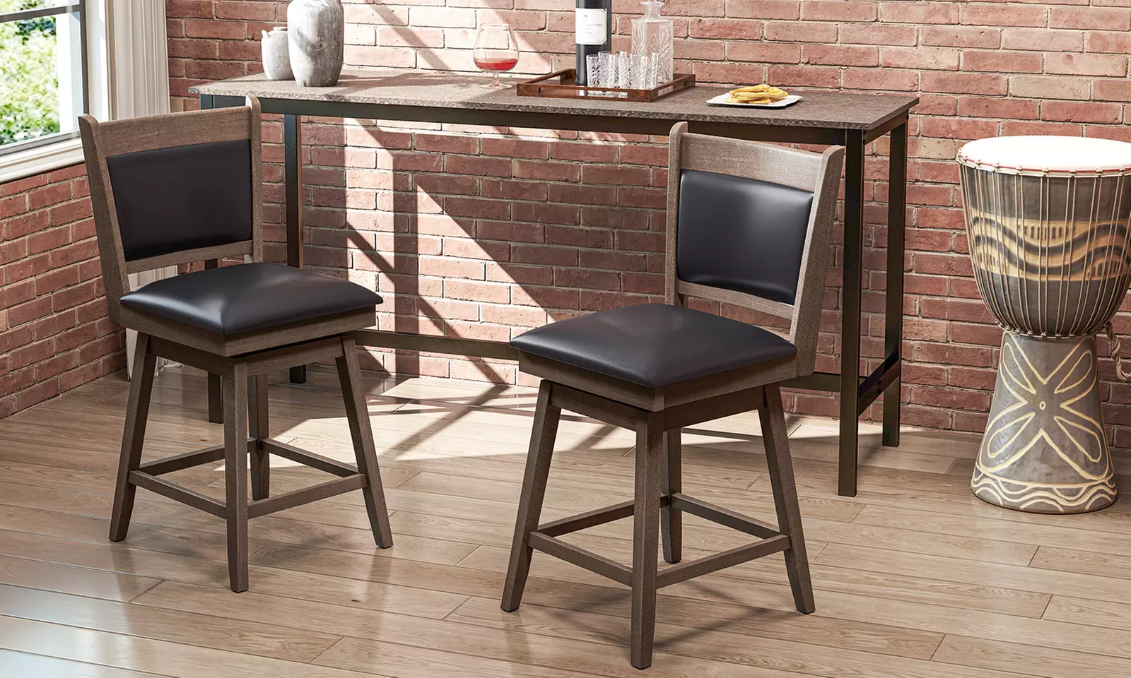 Costway Swivel Bar Stools Set... | Groupon Goods