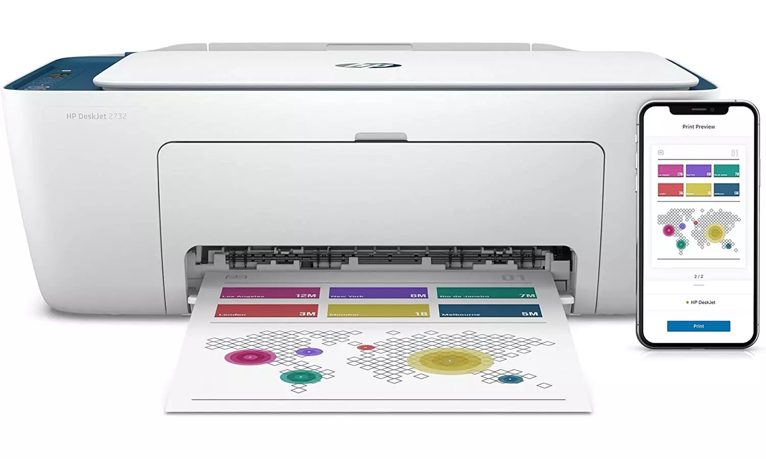 on HP DeskJet 2732 Wireless All-... | Groupon Goods