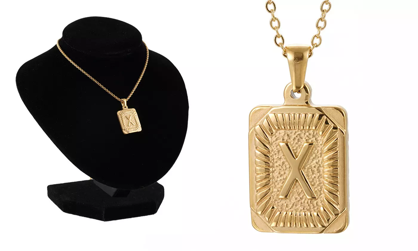 18K Gold Plated Initial A-Z L... | Groupon Goods