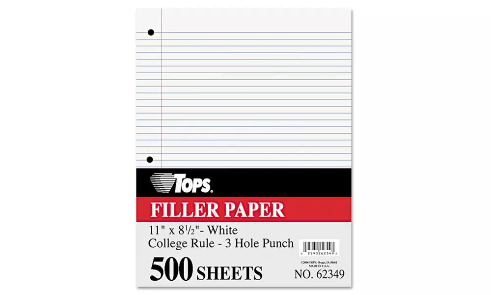 TOPS Filler Paper, 3H, 16 lb,... | Groupon Goods
